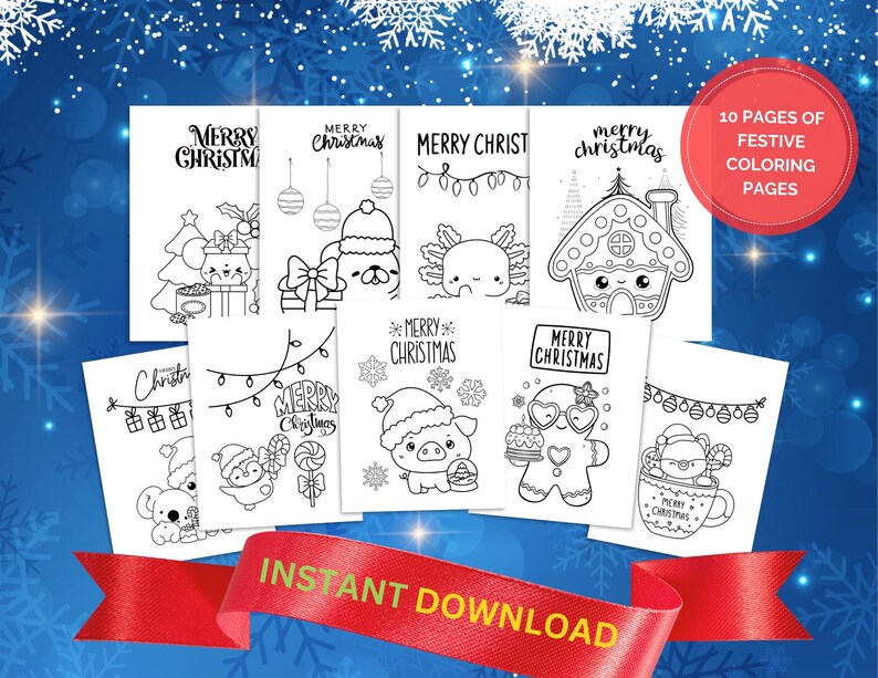 Kawaii Christmas Coloring Pages for Kids Coloring Pages for Christmas ...