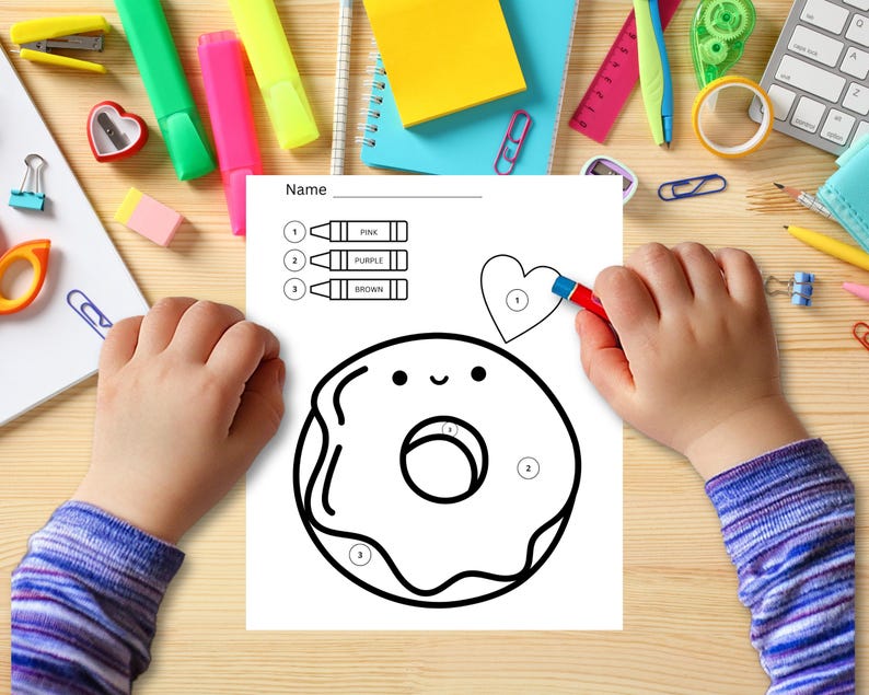 Kawaii Coloring Pages | Cute Fast Food Color by Number | Easy Printable ...