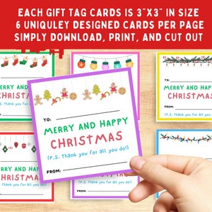 Printable Christmas Gift Tag, Thank You Gift Tag, Appreciative Gift Tag ...