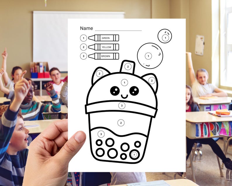 Kawaii Coloring Pages | Cute Fast Food Color by Number | Easy Printable ...