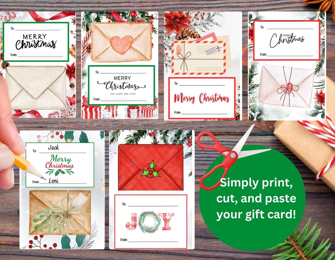 Printable Merry Christmas Gift Card Holder Printable Holiday Gift Card ...