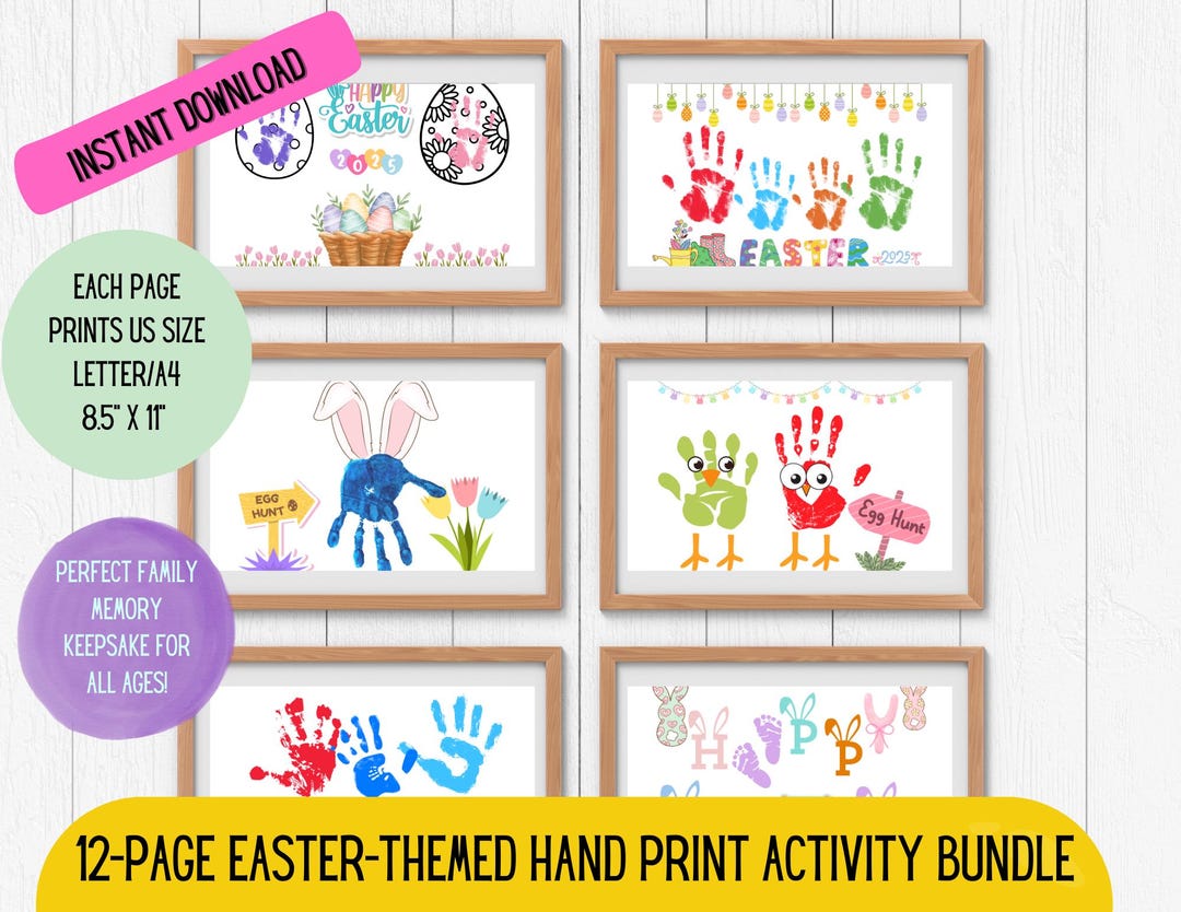 Easter Handprint Art Craft Footprint Pawprint Family Activity Kids DIY ...