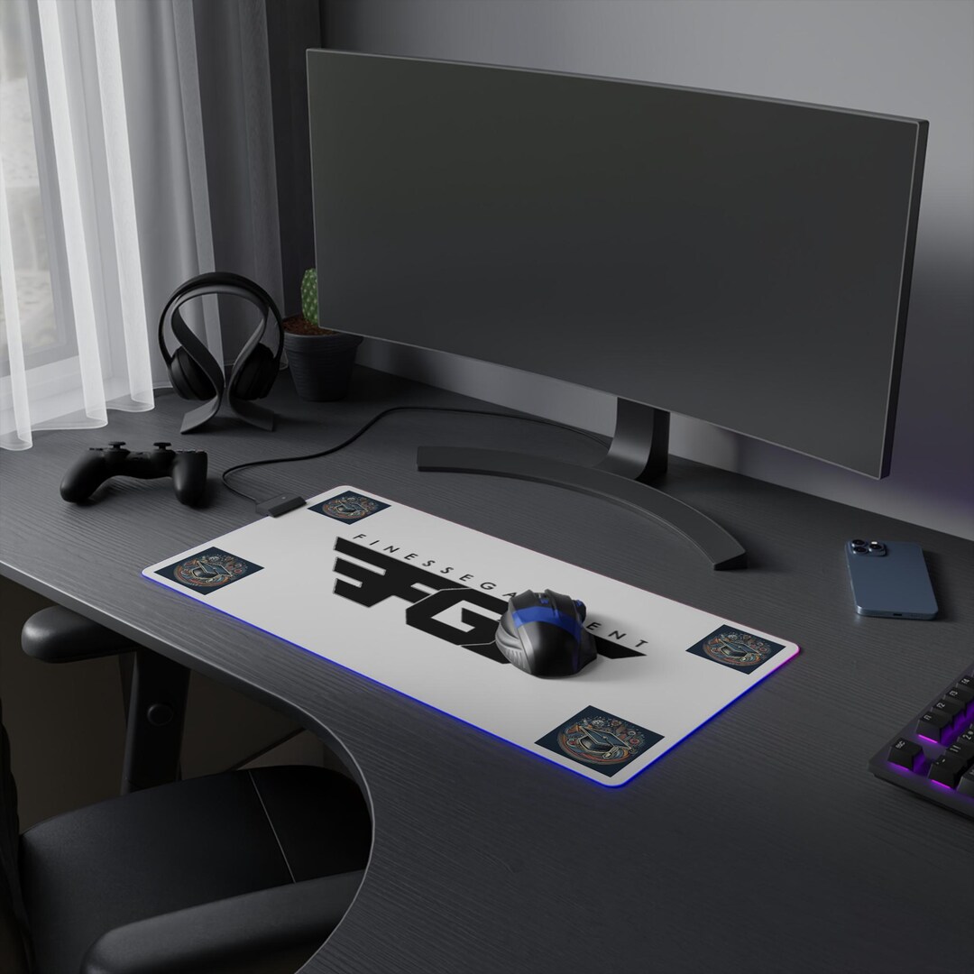 Finesse Gang LED Gaming Mouse Pad Vibrant RGB Backlit Desk Mat for Gamers, PC Accessories ...