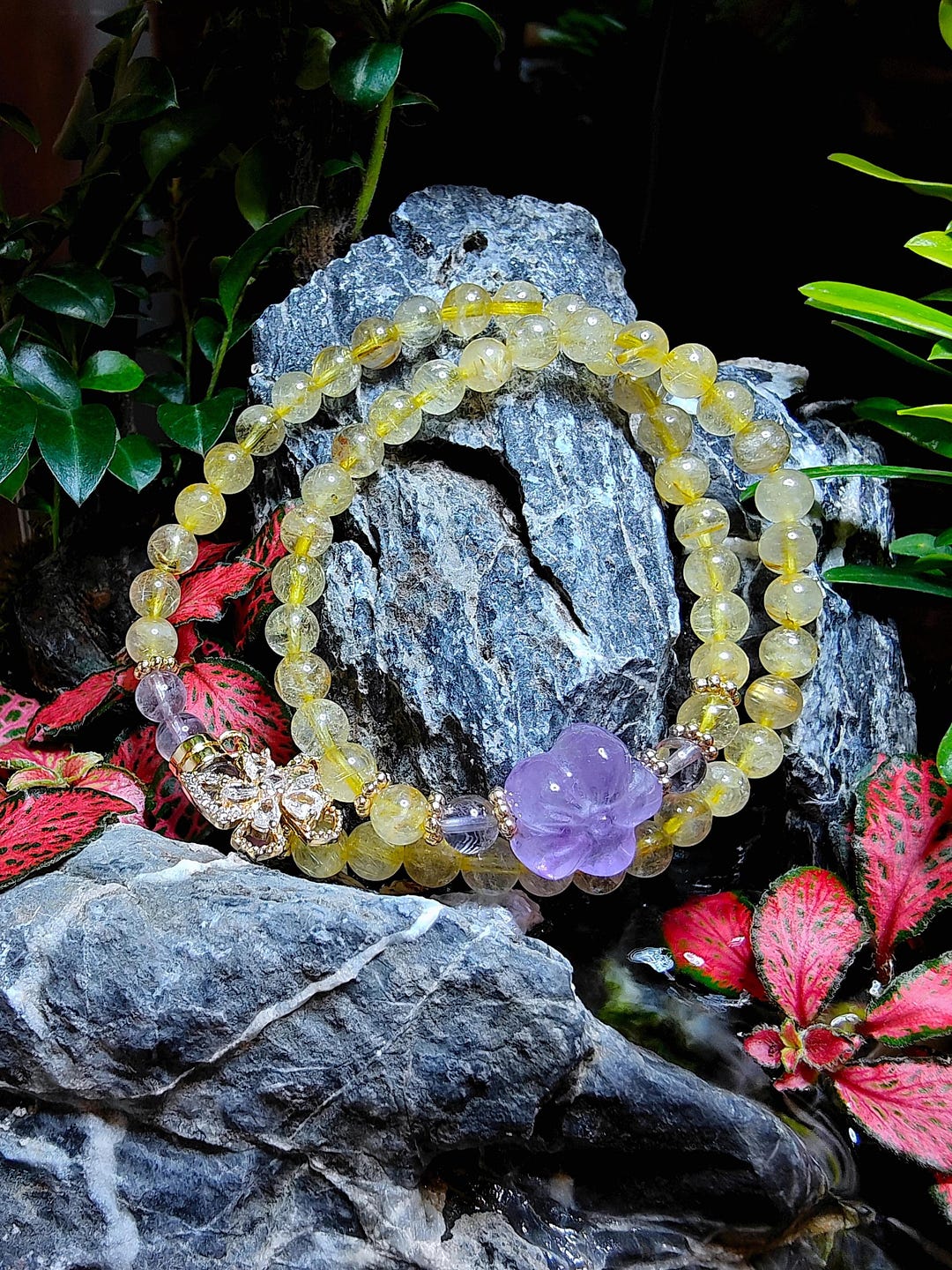 Butterfly Blossom – Citrine & Amethyst Bracelet for Charisma and Luck ...