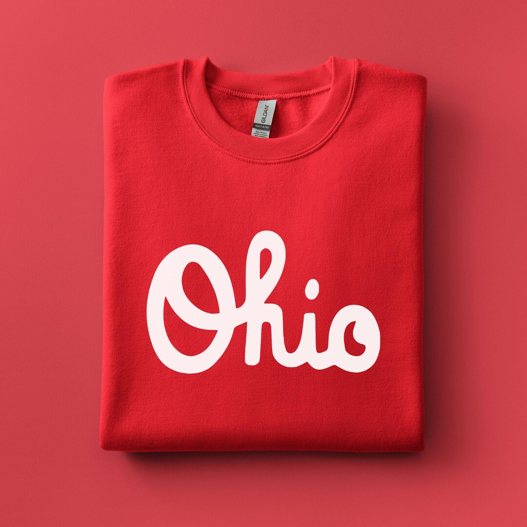 Ohio Script Sweatshirt, Retro Ohio Unisex Crewneck, Red Ohio Sweater - Etsy