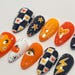 Alternative Style Hand Painted Fall Nails - Etsy