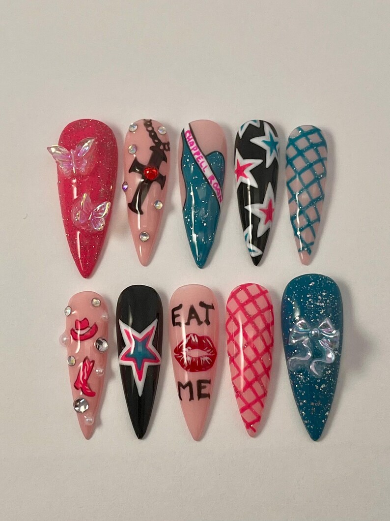 Chappell Roan Inspired Nails - Etsy