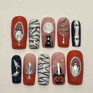 Spooky Fall Nails - Etsy