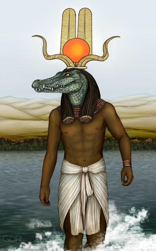 Sobek God of the Nile 8.5x11 Open Edition archival art | Etsy
