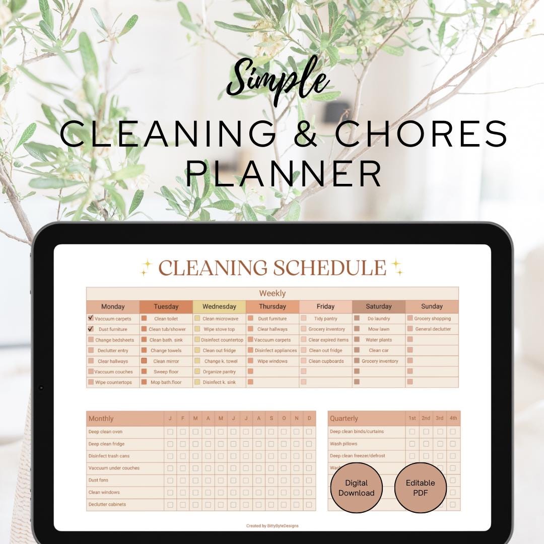 EDITABLE Cleaning Planner | Printable Cleaning Schedule & Checklist ...
