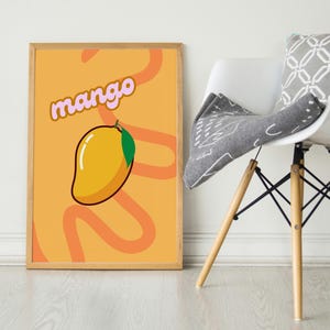 Mango Art | Printable Wall Art, Instant Download | Abstract Kitchen Art ...
