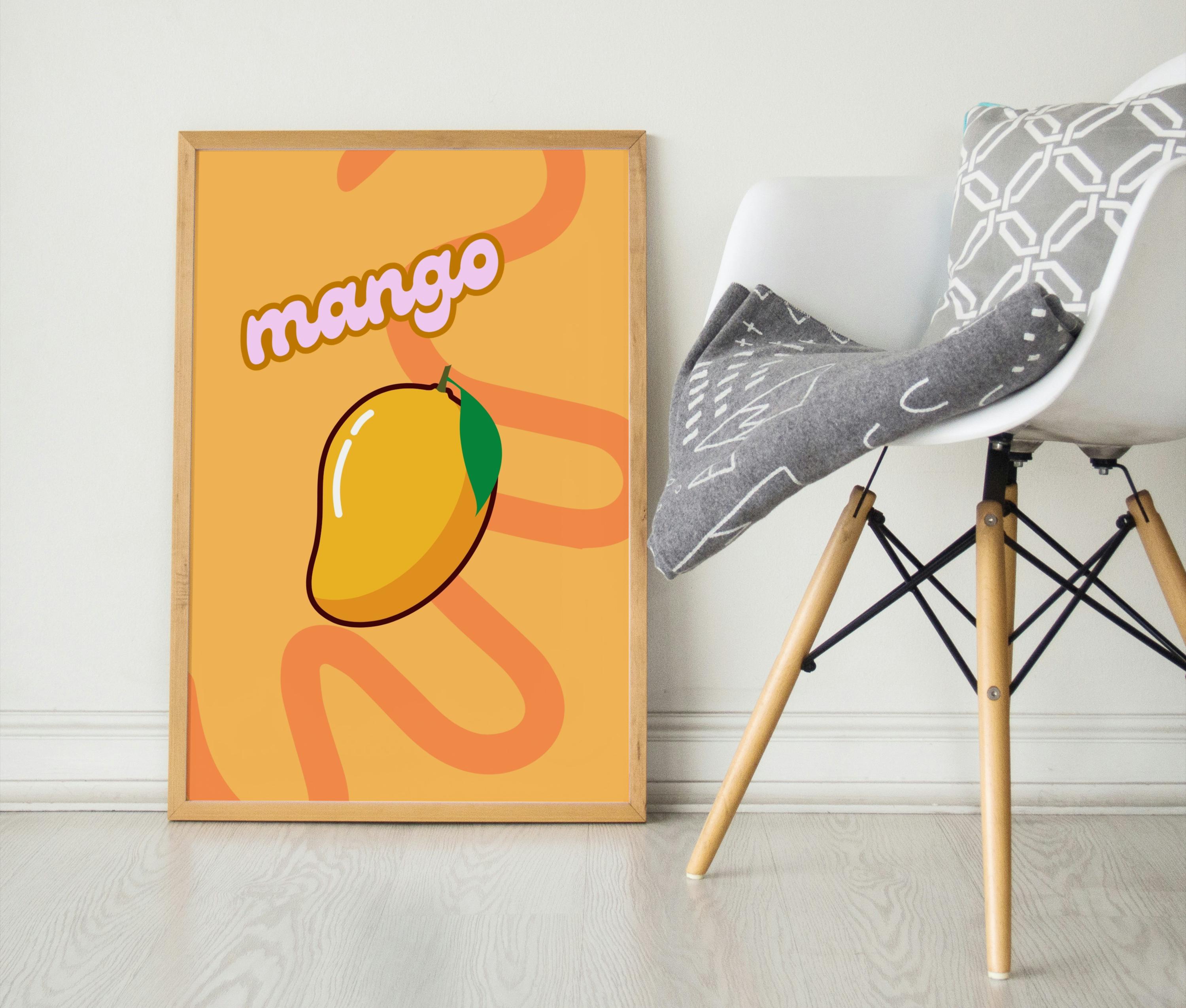 Mango Art | Printable Wall Art, Instant Download | Abstract Kitchen Art ...