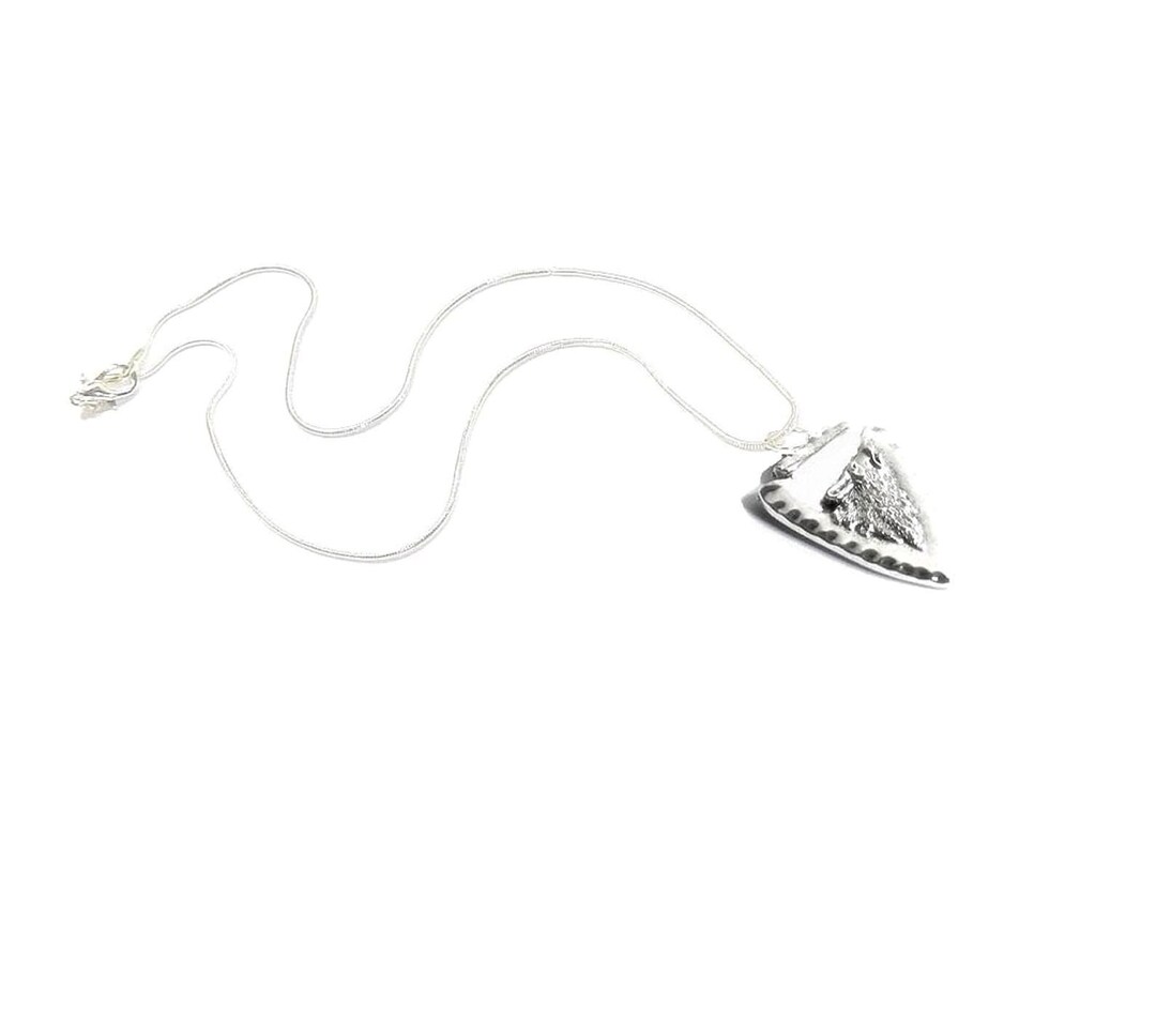 Arrowhead Howling Wolf Pendant, Sterling Silver Chain - Etsy