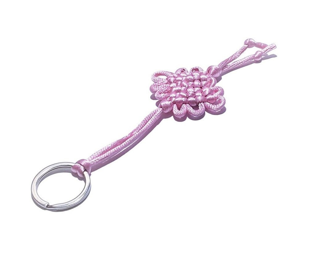 Pink Silk Chinese Knot Keychain - Etsy
