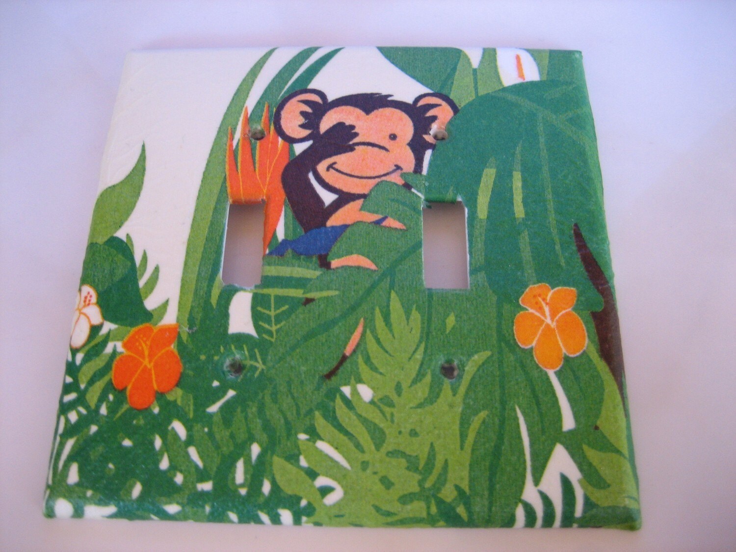 LITTLE MONKEY Double Light Switchplate - Etsy