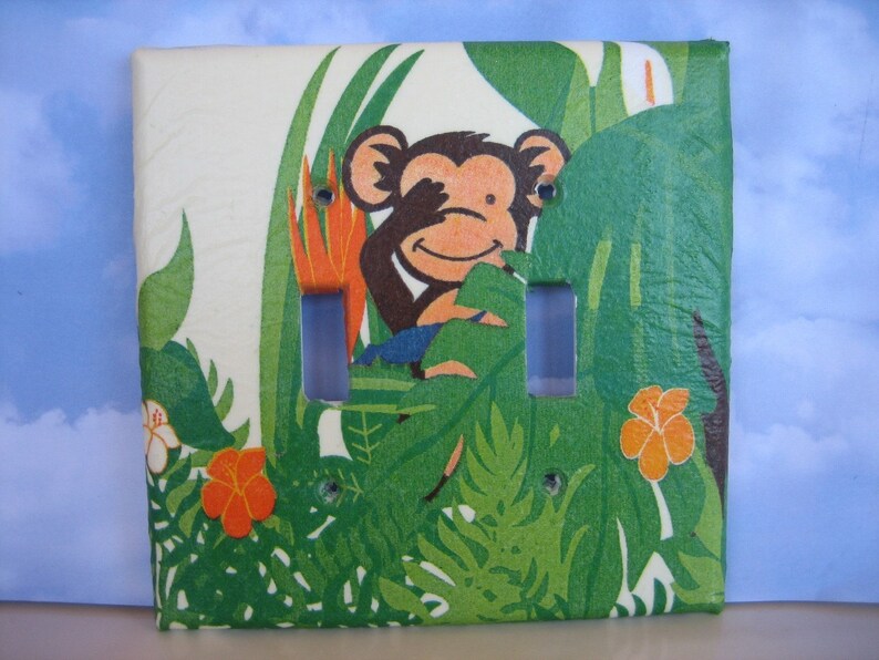 LITTLE MONKEY Double Light Switchplate - Etsy