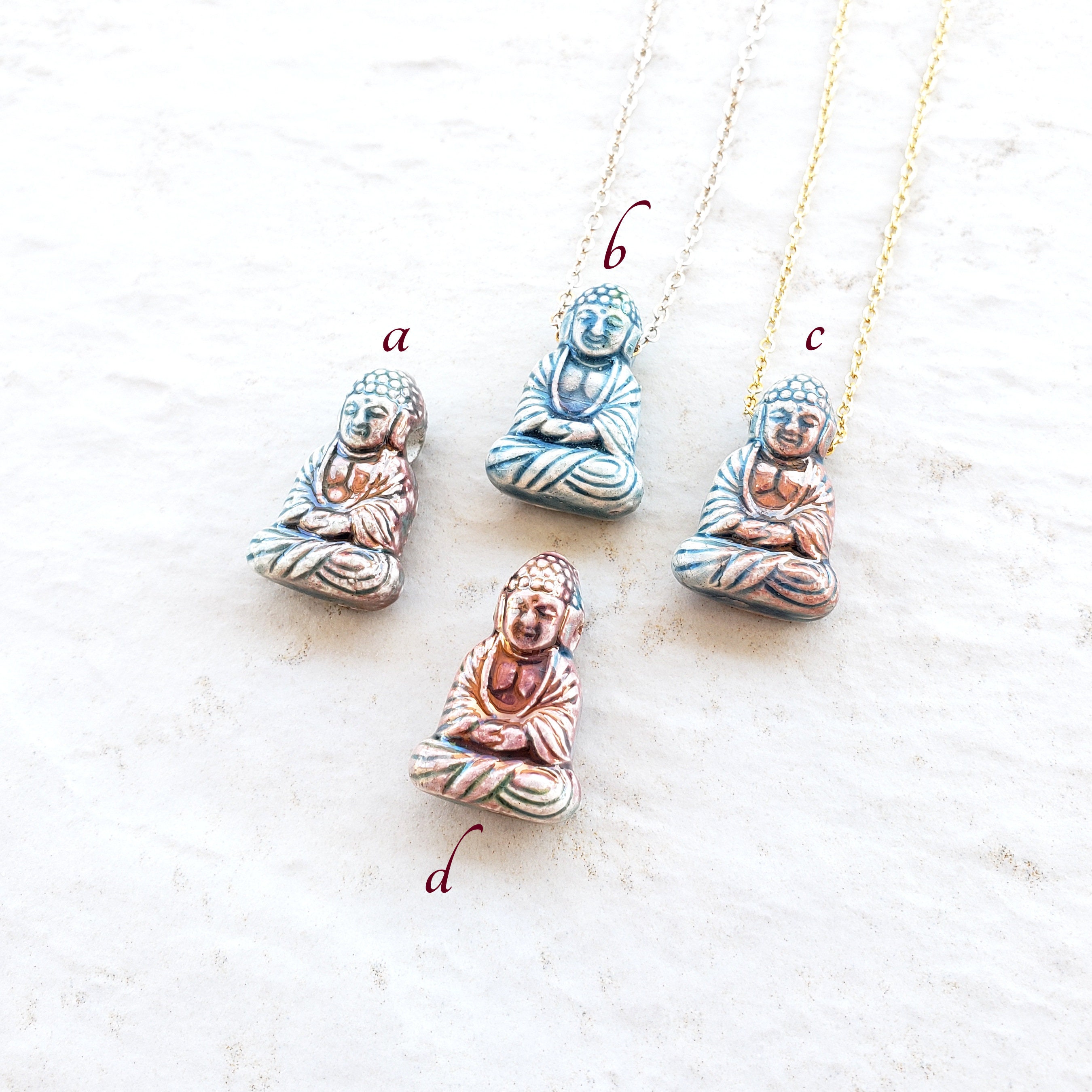 Boho Buddha Necklace Spiritual Buddhism Blue Oriental Bead - Etsy
