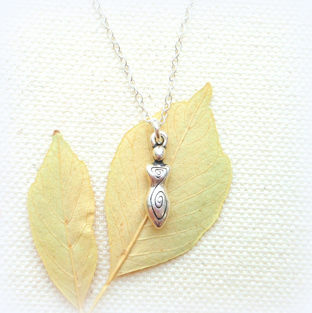 Goddess Necklace Small Spiral Fertility Goddess Jewelry Pagan Jewelry ...