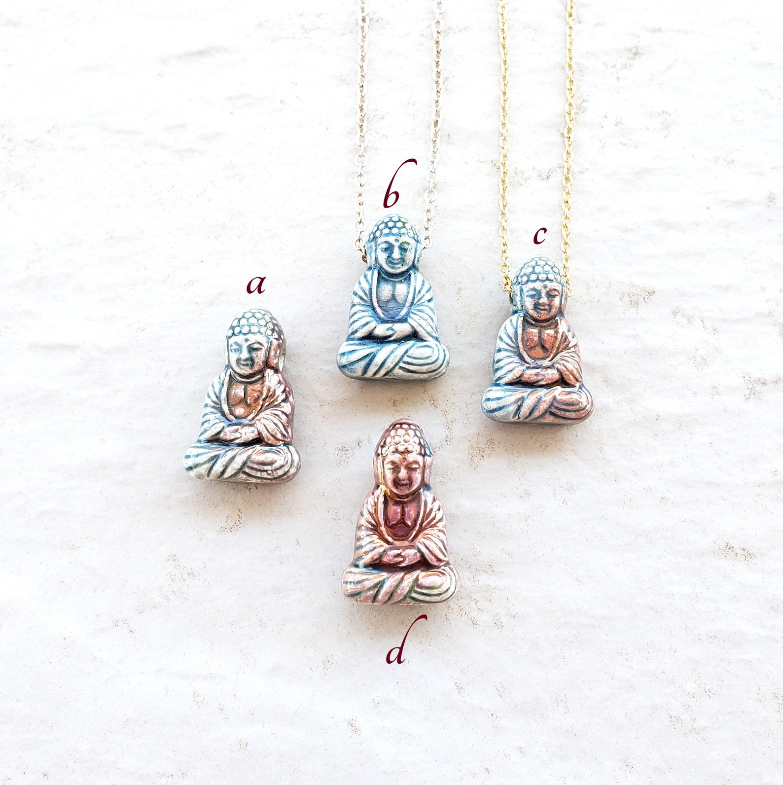 Boho Buddha Necklace Spiritual Buddhism Blue Oriental Bead - Etsy