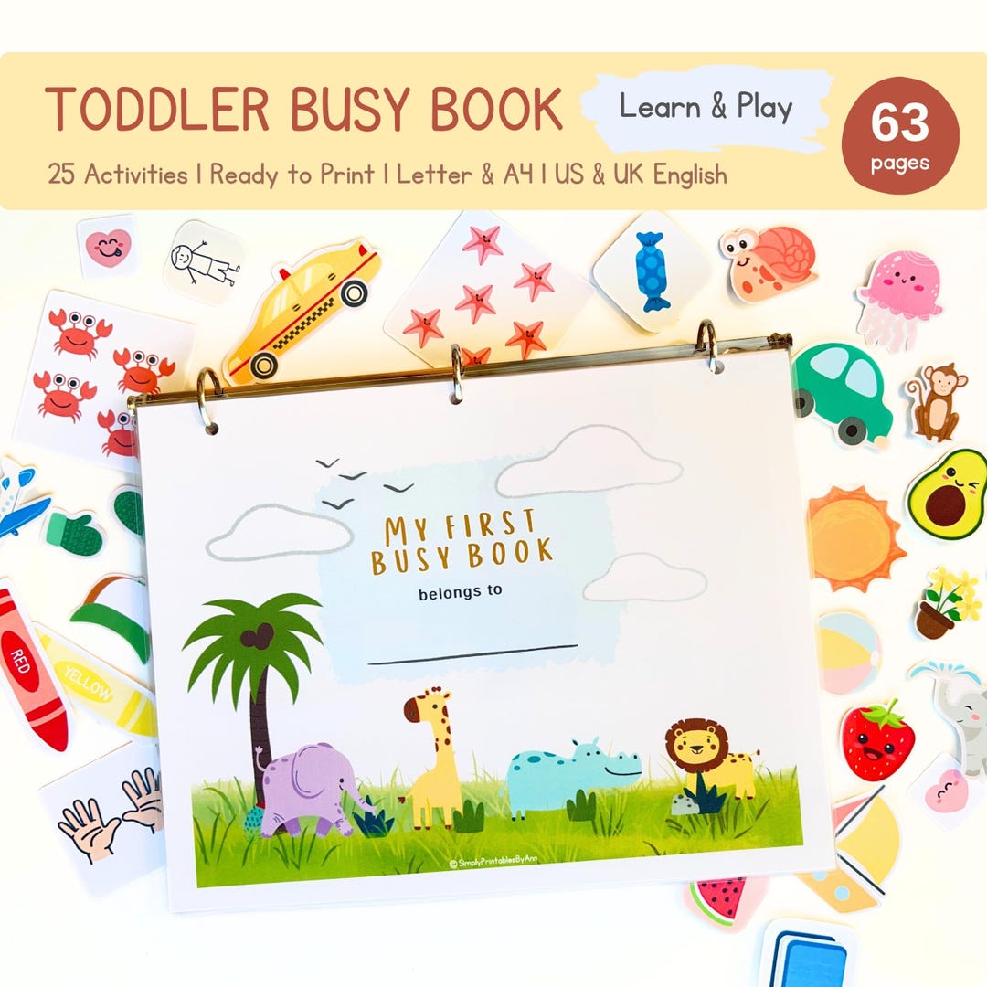 Toddler Busy Book, Preschool Learning Binder, Busy Binder for Kid ...