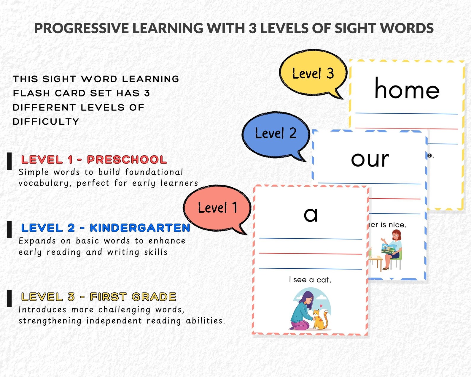 Printable Sight Words Flash Cards for Kids | 128 Dolch & Fry Words ...