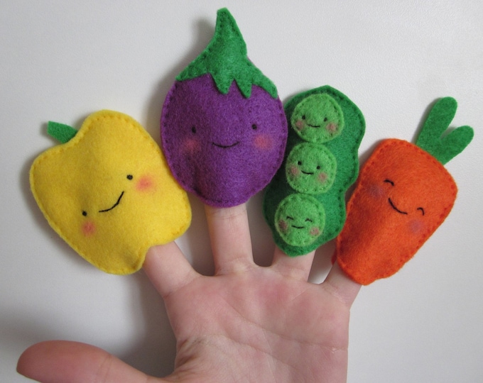 Cute Vegetable Finger Puppet Set - Etsy