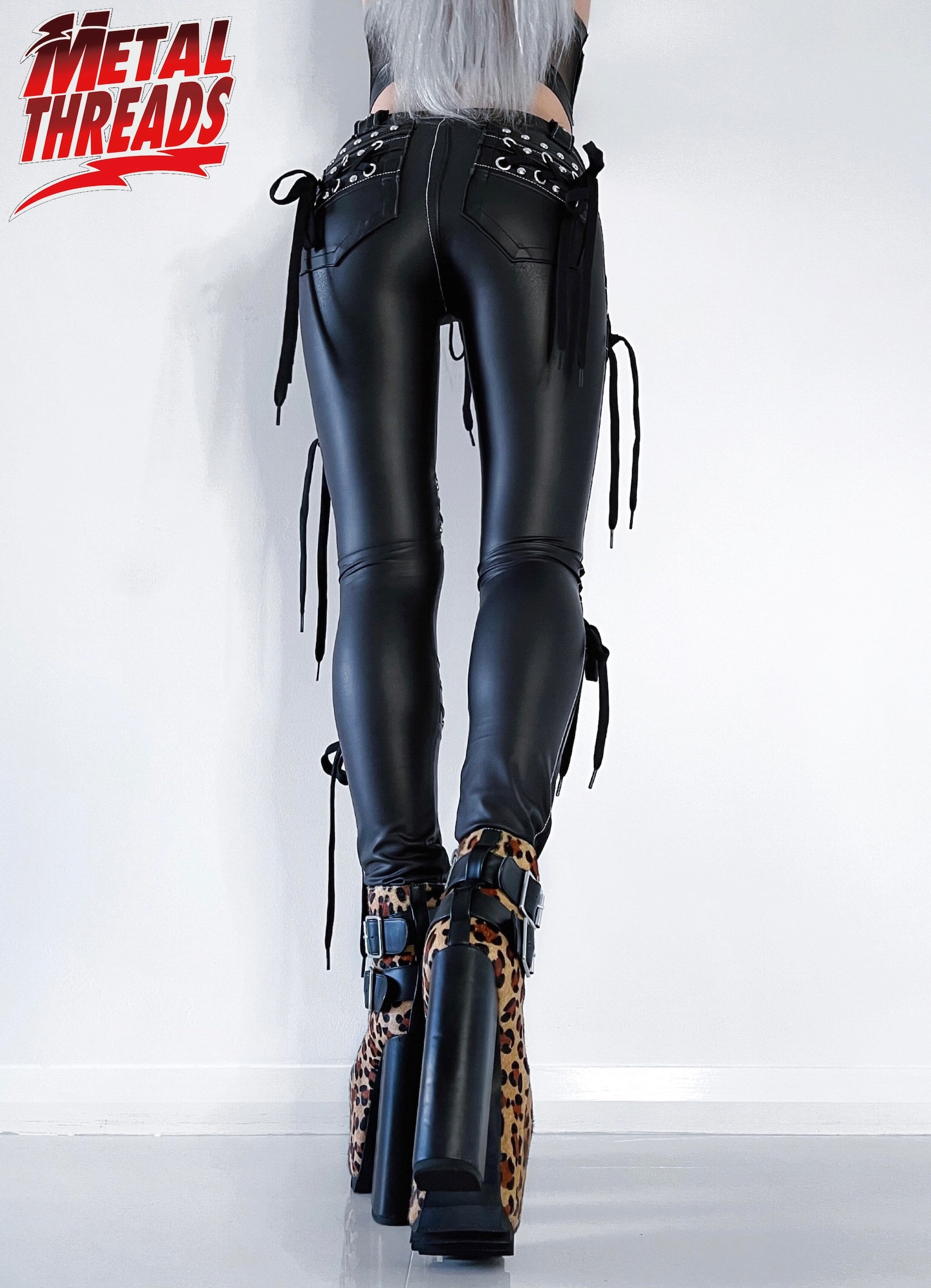 Metal Threads Rock ‘N’ Roll Outlaw Custom Lace up Pants Black Studded ...