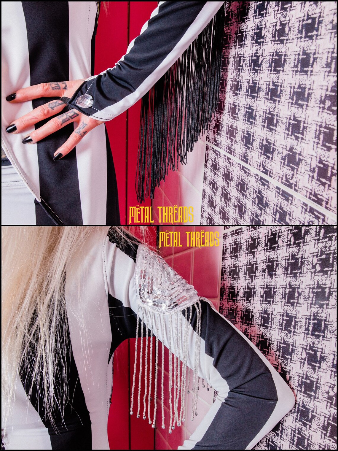 Metal Threads Nikki Sixx Theatre of Pain Custom Made to Order Striped ...