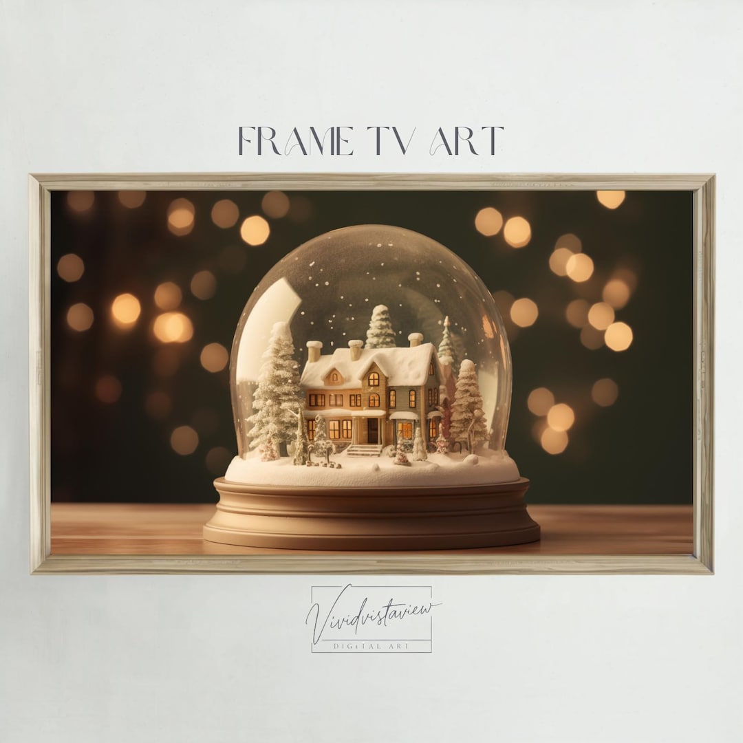 Snow Globe Digital Art for Frame TV Cozy Winter Wonderland Scene ...