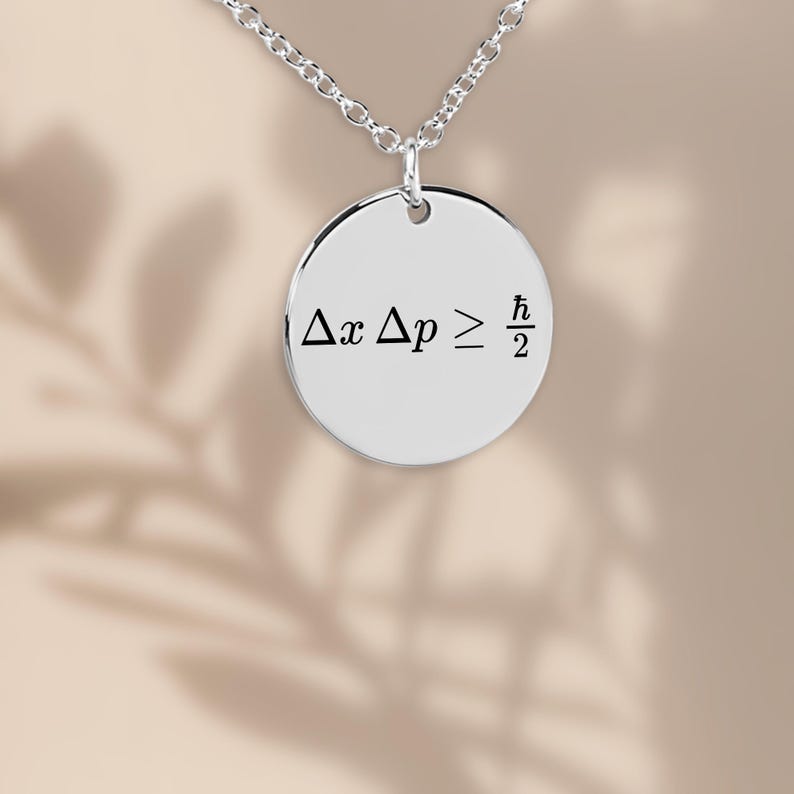 Heisenberg Uncertainty Principle Necklace: Laser Engraved Quantum ...