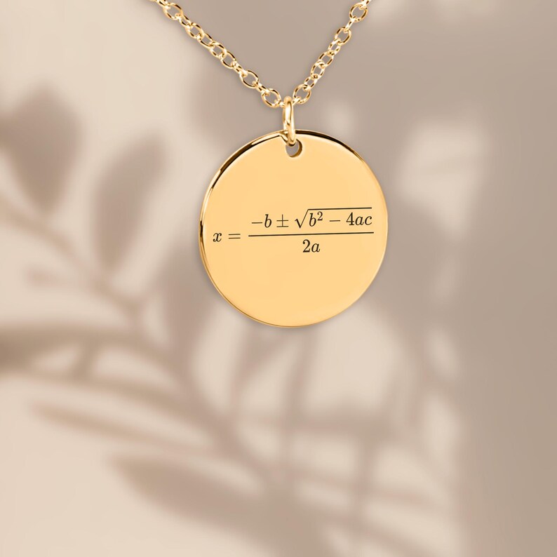 Quadratic Equation Necklace: Stainless Steel Math Pendant, STEM Gift - Etsy