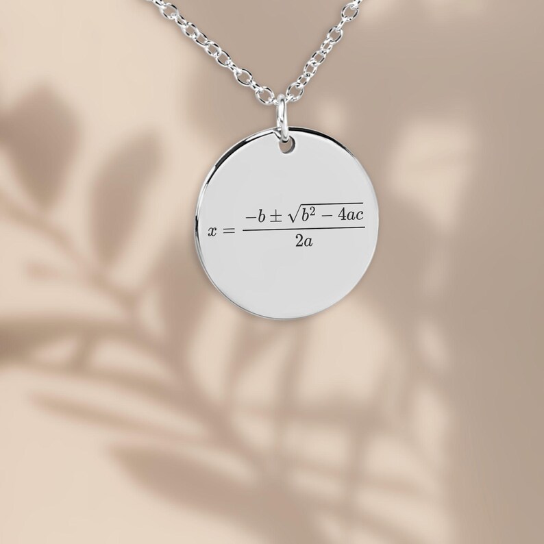 Quadratic Equation Necklace: Stainless Steel Math Pendant, STEM Gift - Etsy