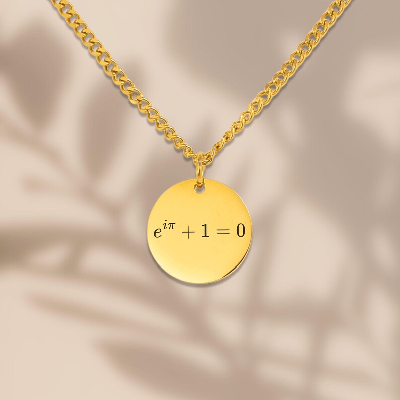 Euler’s Identity Men’s Necklace – Math Jewelry for Physicists, Math ...