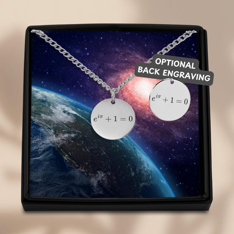 Euler’s Identity Men’s Necklace – Math Jewelry for Physicists, Math ...