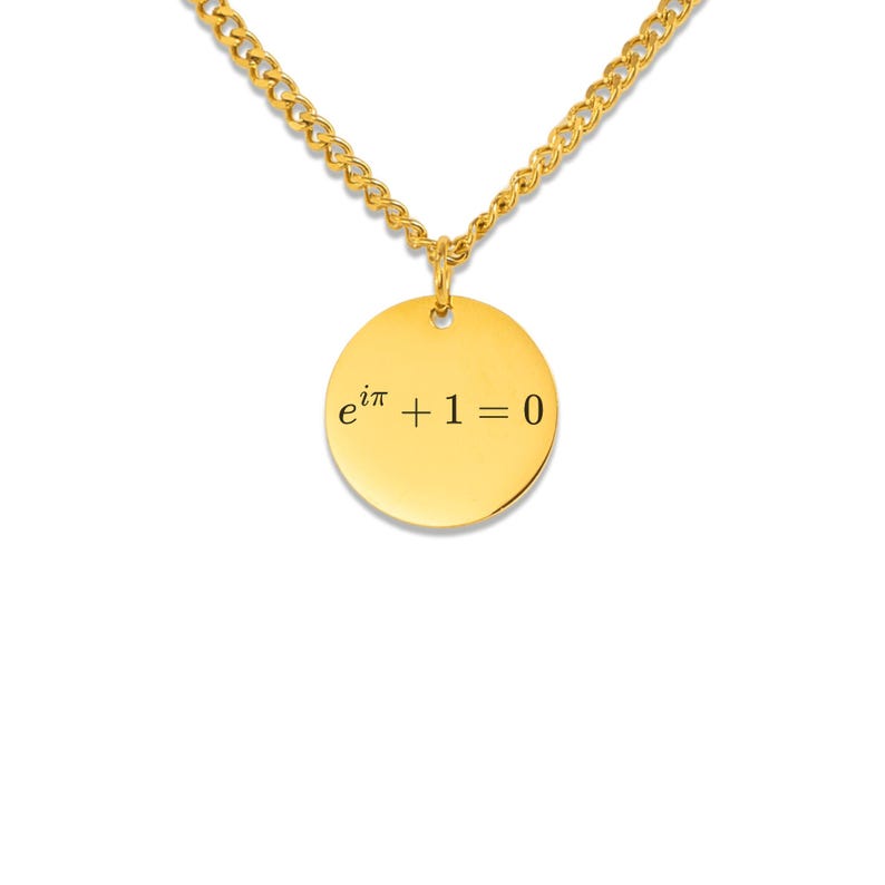 Eulers Identity Mens Necklace Math Jewelry for Physicists, Math Geek ...
