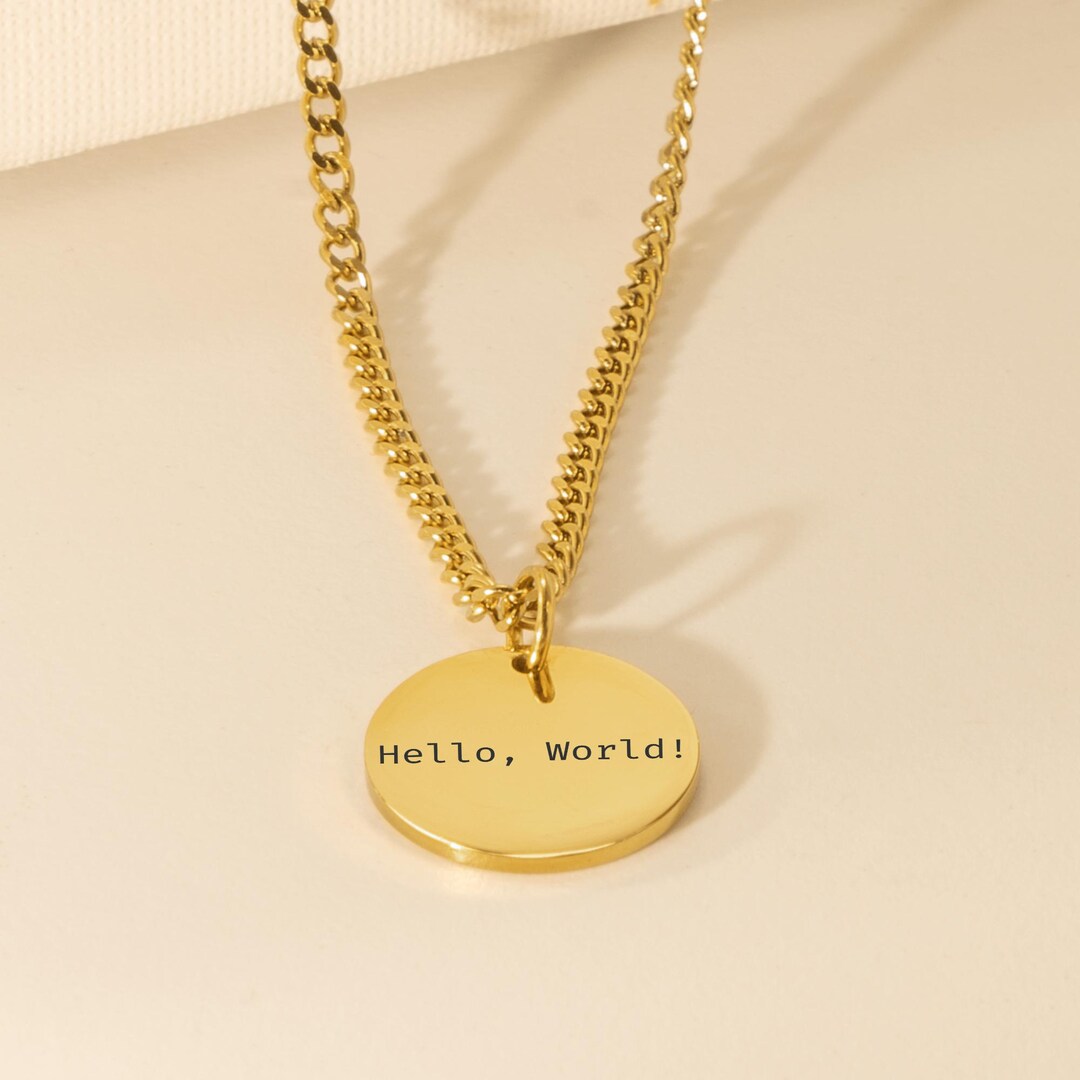 Python Hello World Necklace for Men: Programmer Gift, Optional ...