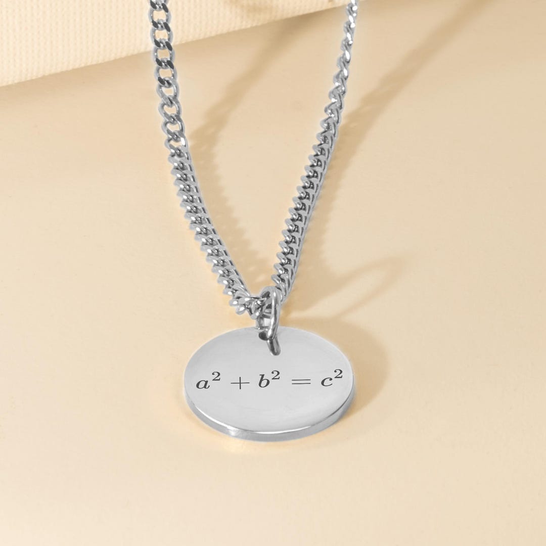 Pythagorean Theorem Necklace for Men • Pythagoras Math Pendant • A2 ...
