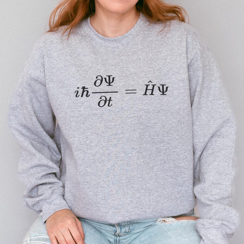 Embroidered Schrodinger Equation Sweatshirt: Physics STEM Gift - Etsy
