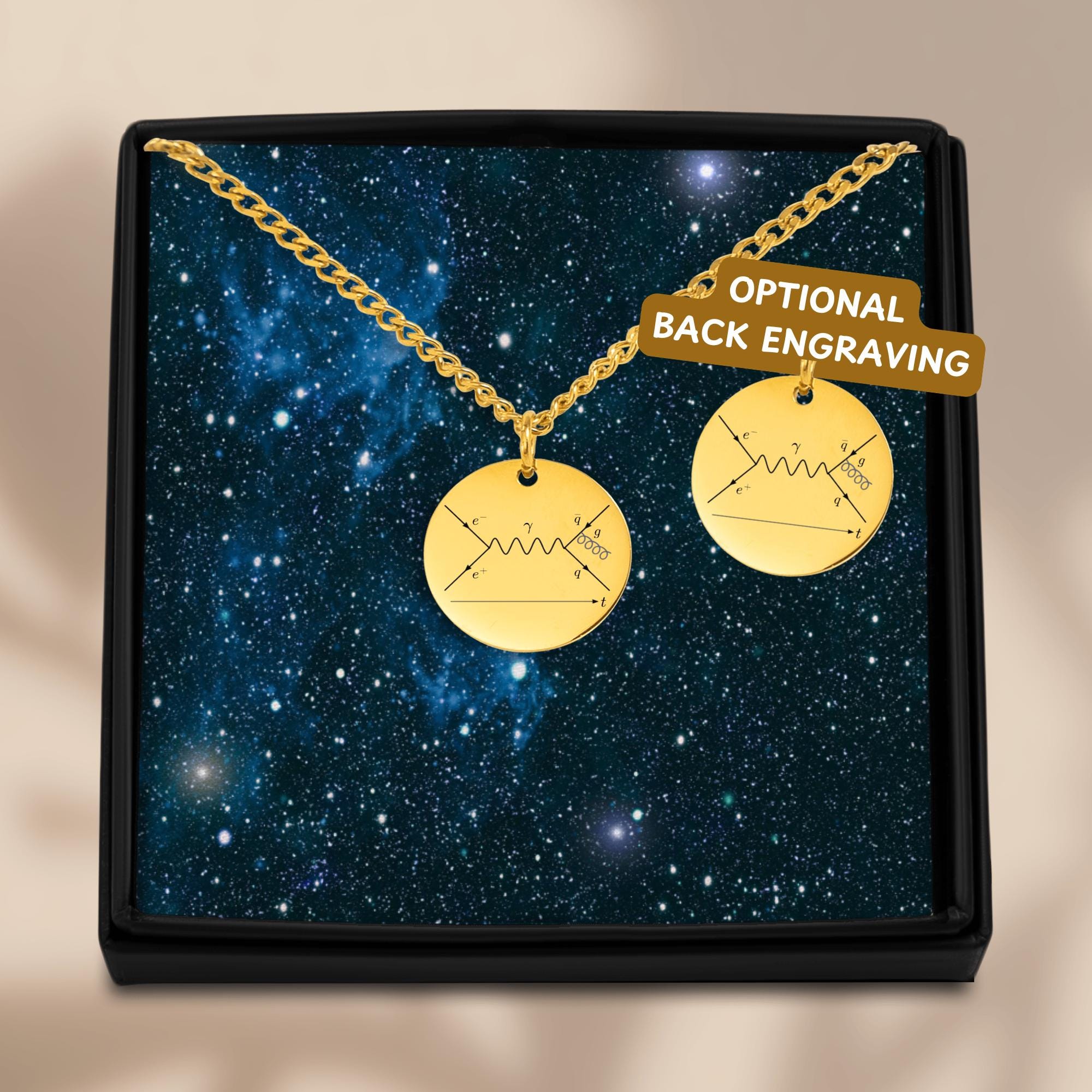 Feynman Diagram Men's Necklace - Quantum Physics Jewelry Gift for ...