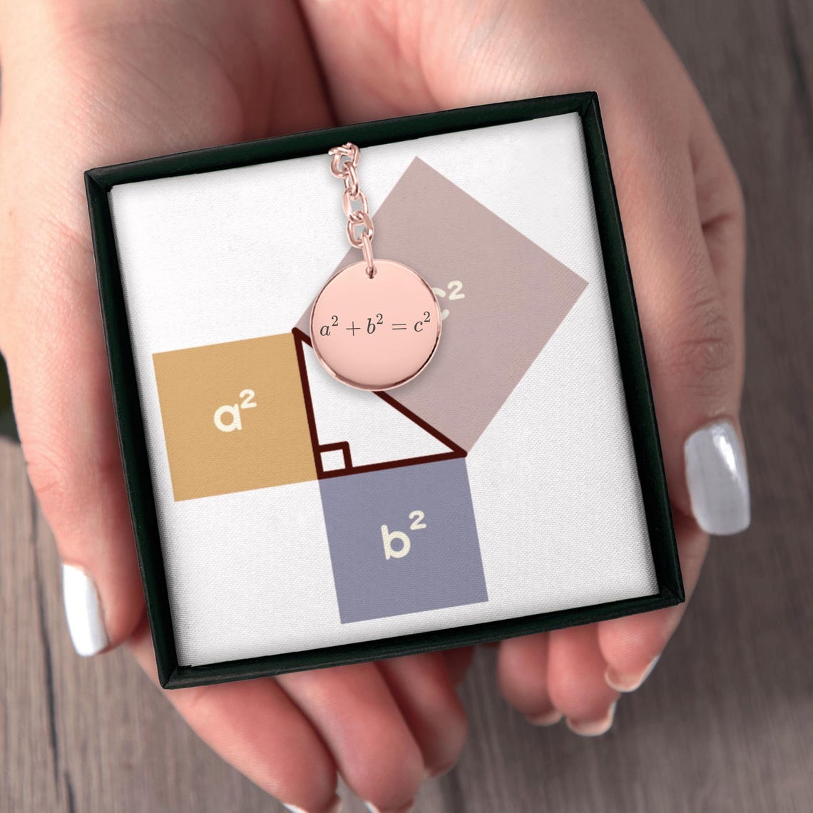 Pythagorean Theorem Keychain • Pythagoras Math Coin Keyring • A2 + B2 ...