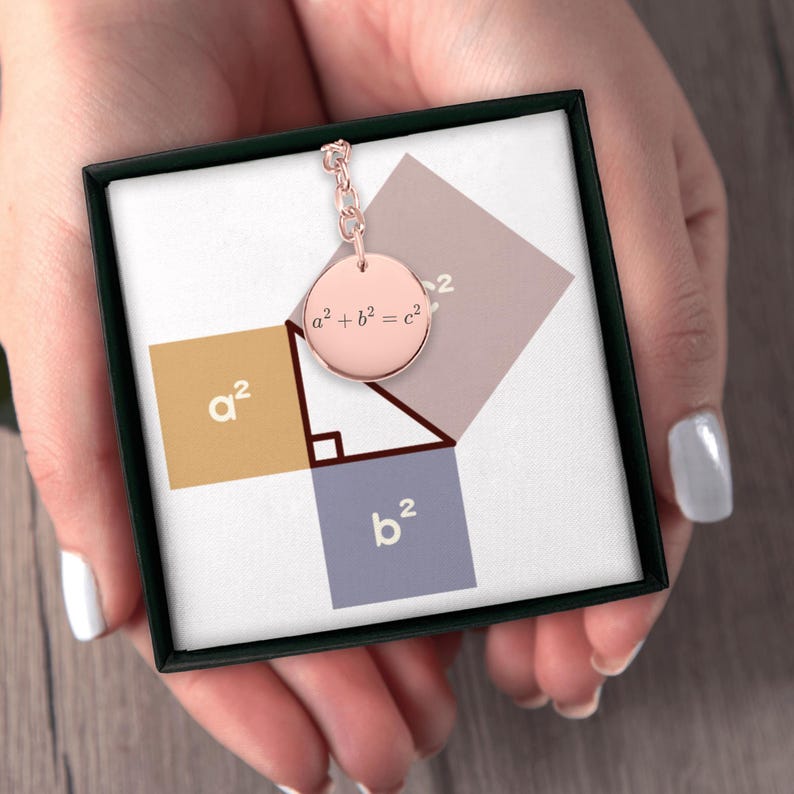 Pythagorean Theorem Keychain • Pythagoras Math Coin Keyring • A2 + B2 ...