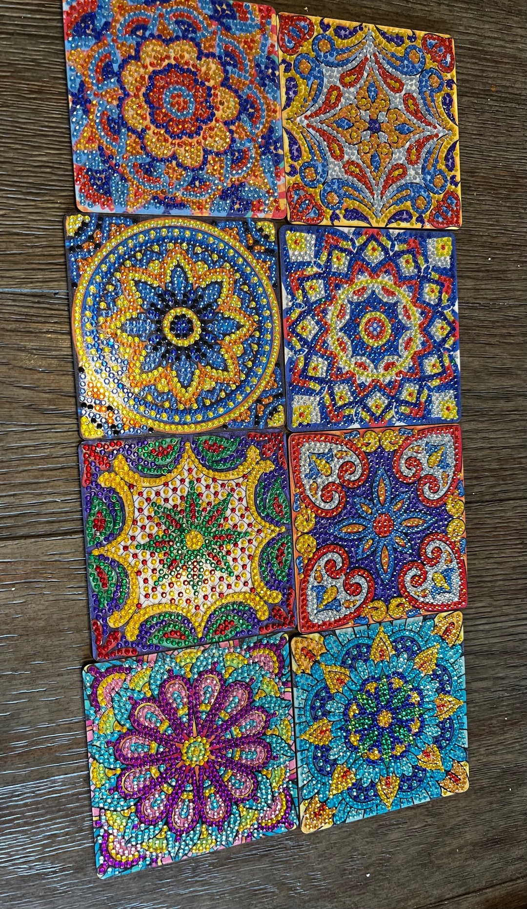 Diamond Art Mandela Coasters With Caddy and Sealant - Etsy