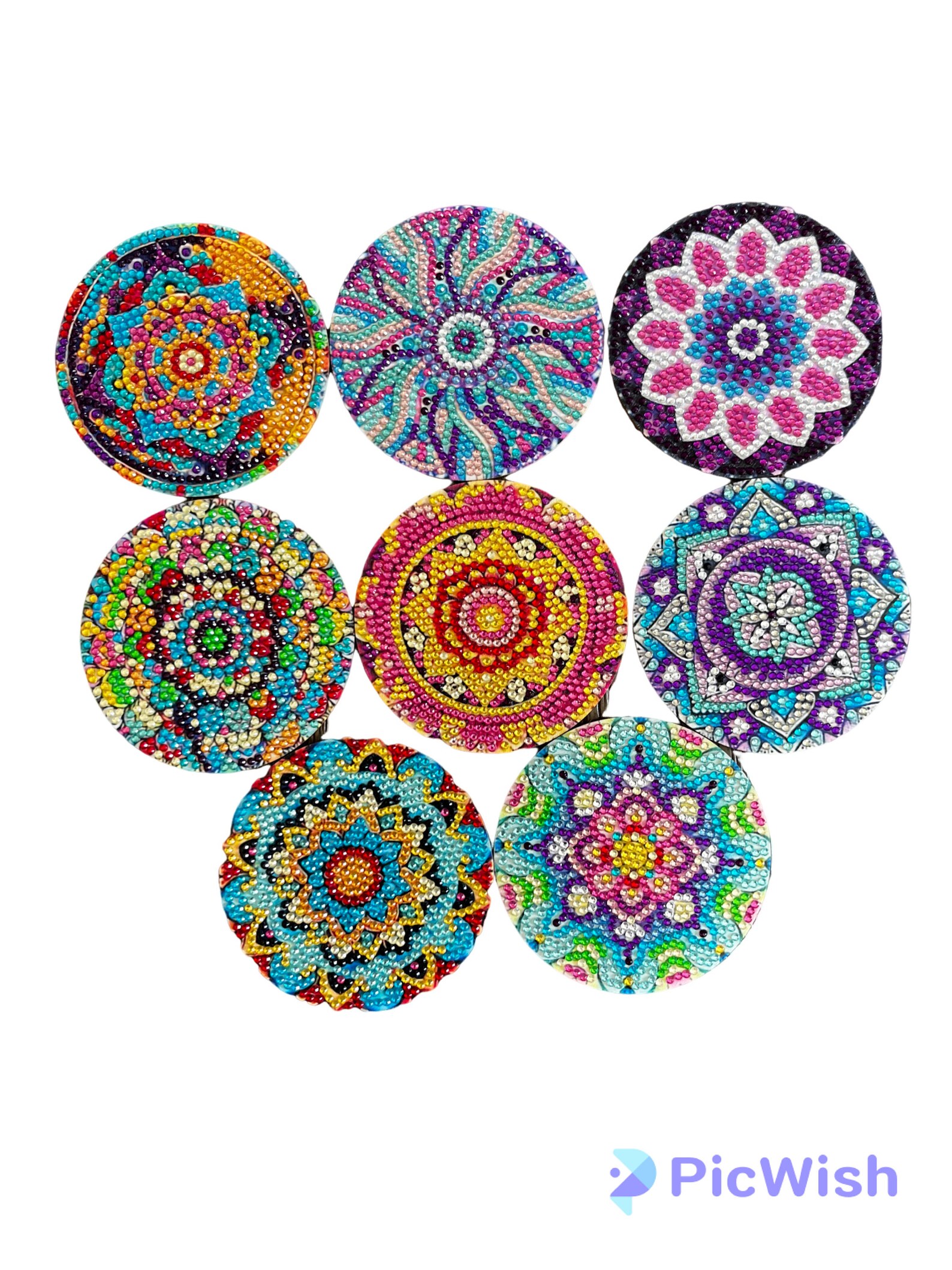 Diamond Art, Coasters, Set of 8, Holder, Sealant Applied, Mandela ...
