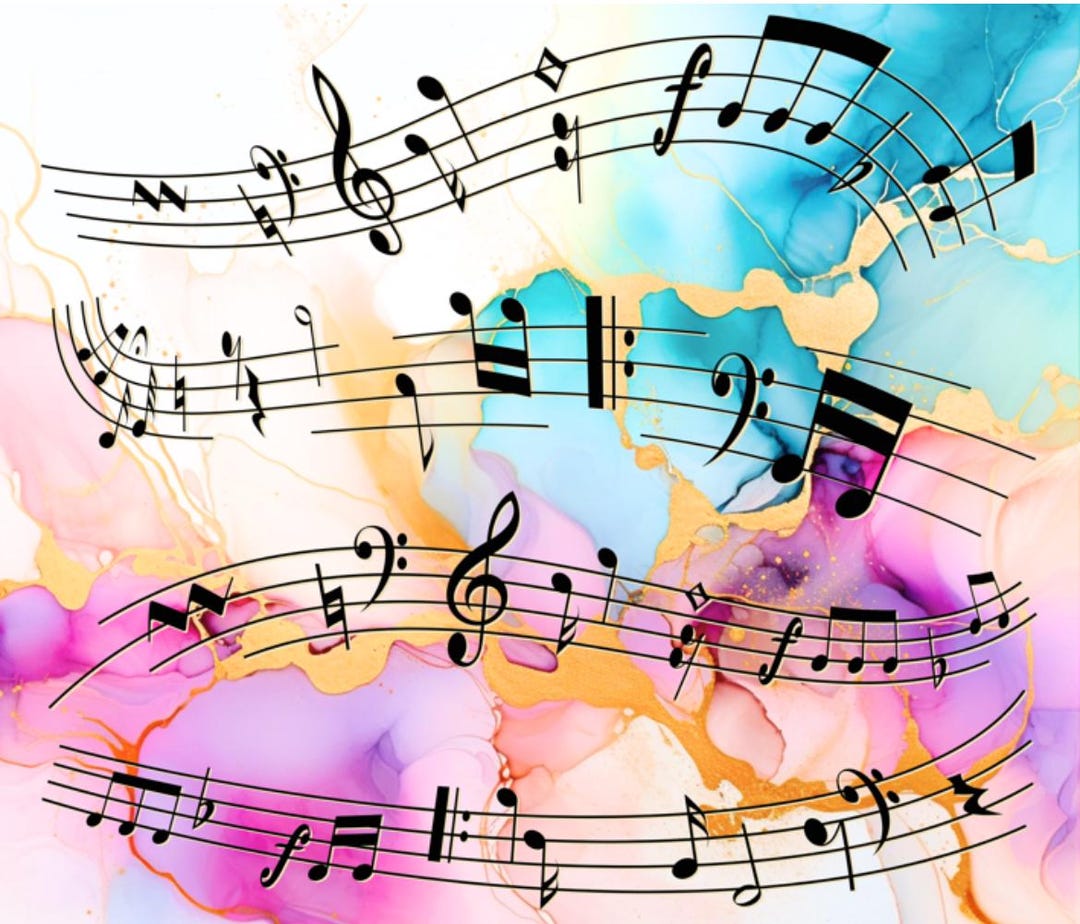 Musical Notes Tumbler, Music, Multi Color, Music Lover ,20 Oz ...