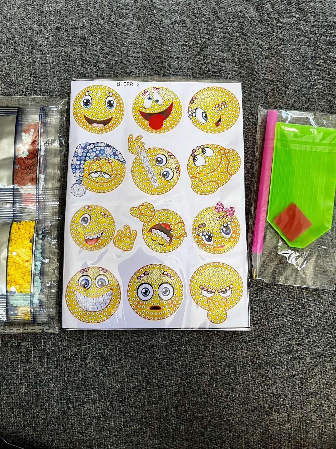 DIY, Diamond Art, Diamond Art Stickers, Supplies Included, 24 Diamond ...