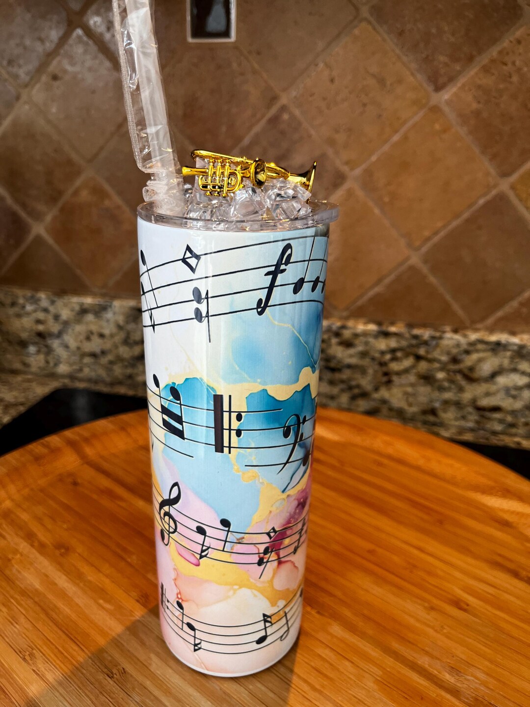 Tumbler, Cup, Music, Musical Instruments, Music Notes, Trumpet, Bassoon ...
