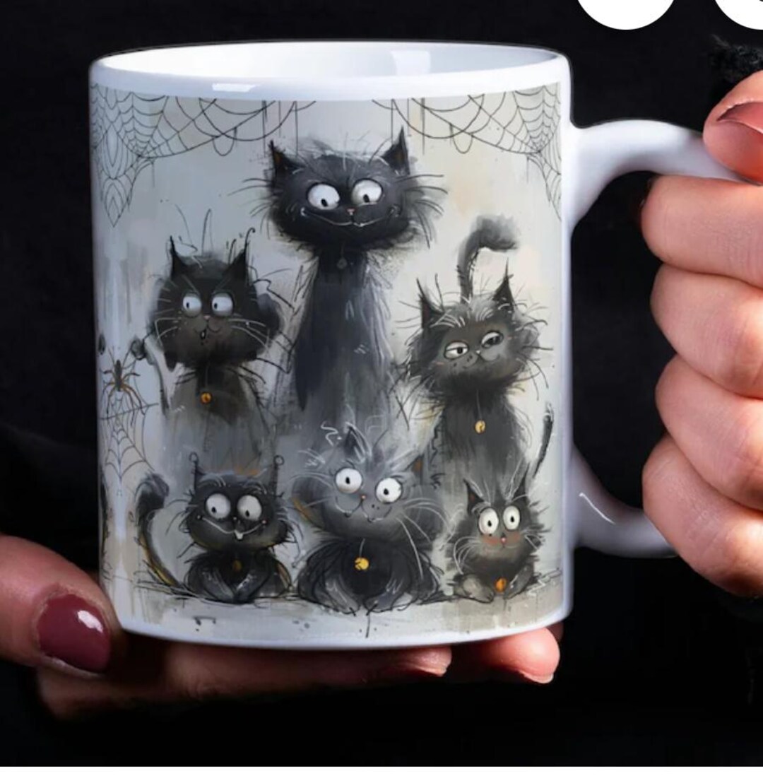 Halloween Cats Mug, Scary Cats Coffee Mug, Cat Lover Mugtea Mug, Mug ...