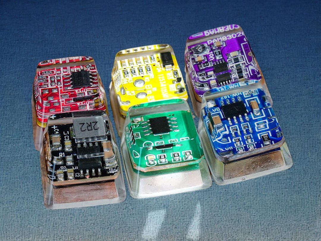 Circuit Board Keycap Set – Recycle Artisan Resin Keycap for MX Cherry ...
