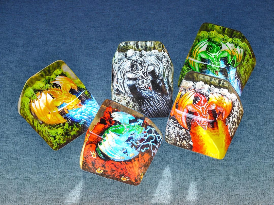 Dragon Keycap Set – Artisan Resin Keycap Set for MX Cherry Switches ...