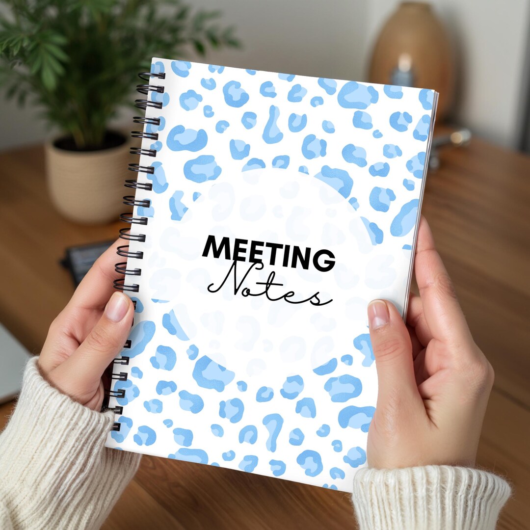 Meeting Notes Book Baby Blue Animal Print A5 - Card Cover - Etsy